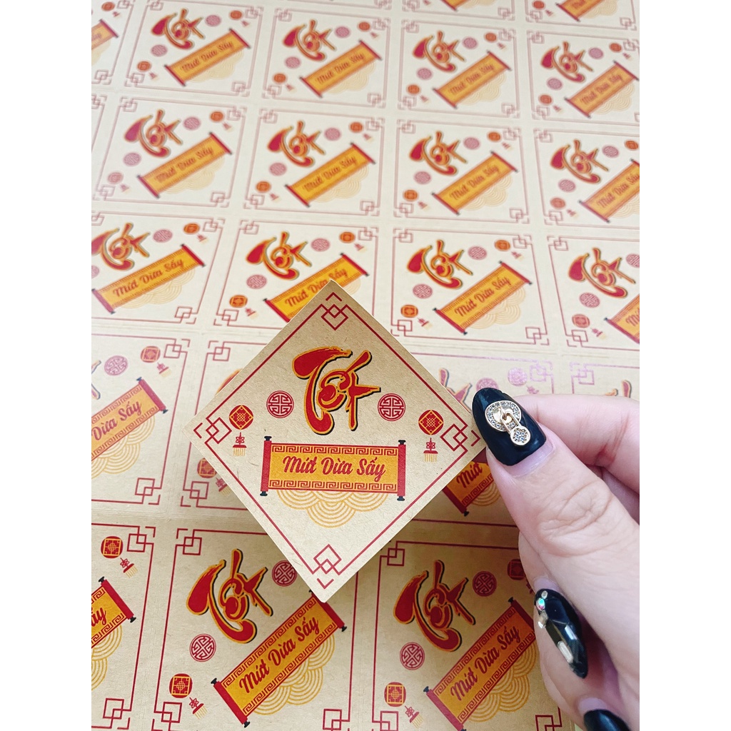 [Có Sẳn] Tem Decal Dán Nhiều Loại Mứt Tết và Hạt Tết Hình Thoi Cạnh ...